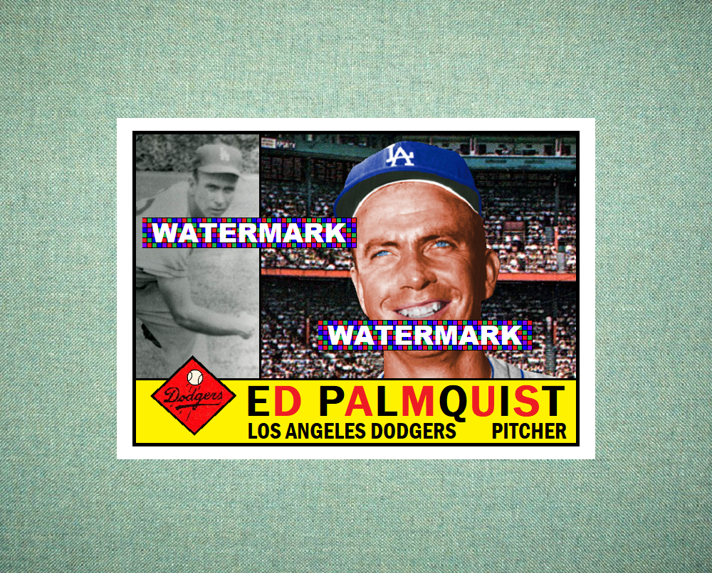Ed Palmquist Los Angeles Dodgers 1960 Style Custom Baseball Art Card | eBay
