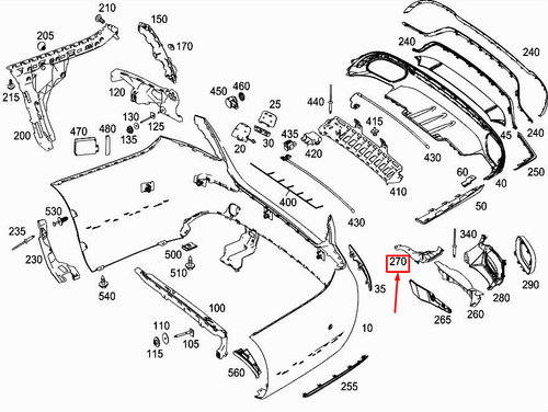 MERCEDES-BENZ E W213 Rear Right Lower Bumper Bracket A2138850114 NEW ...