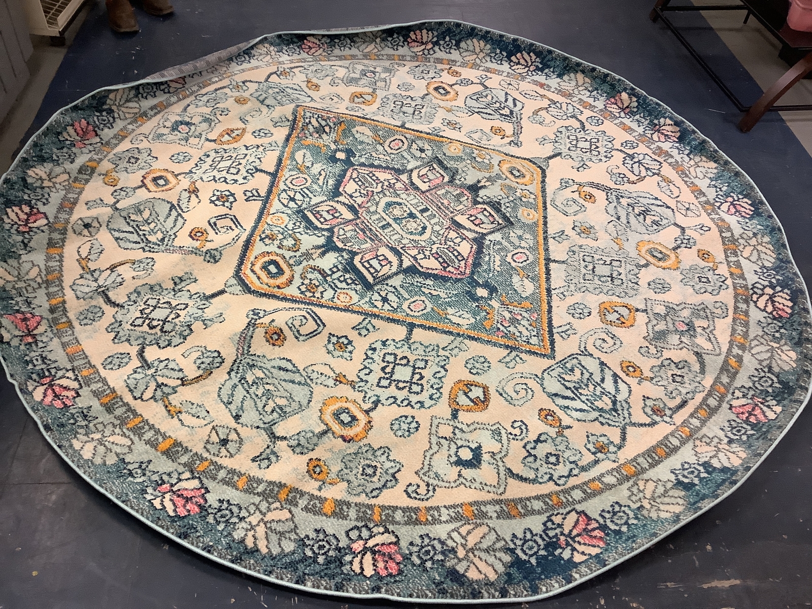 8Ft Round Loloi II Nadia Abstract Aqua / Navy Area Rug | eBay