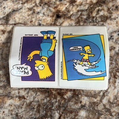 Vintage Bart Simpson 1990 Sticker Matt Groening Peace Man Cowabunga | eBay