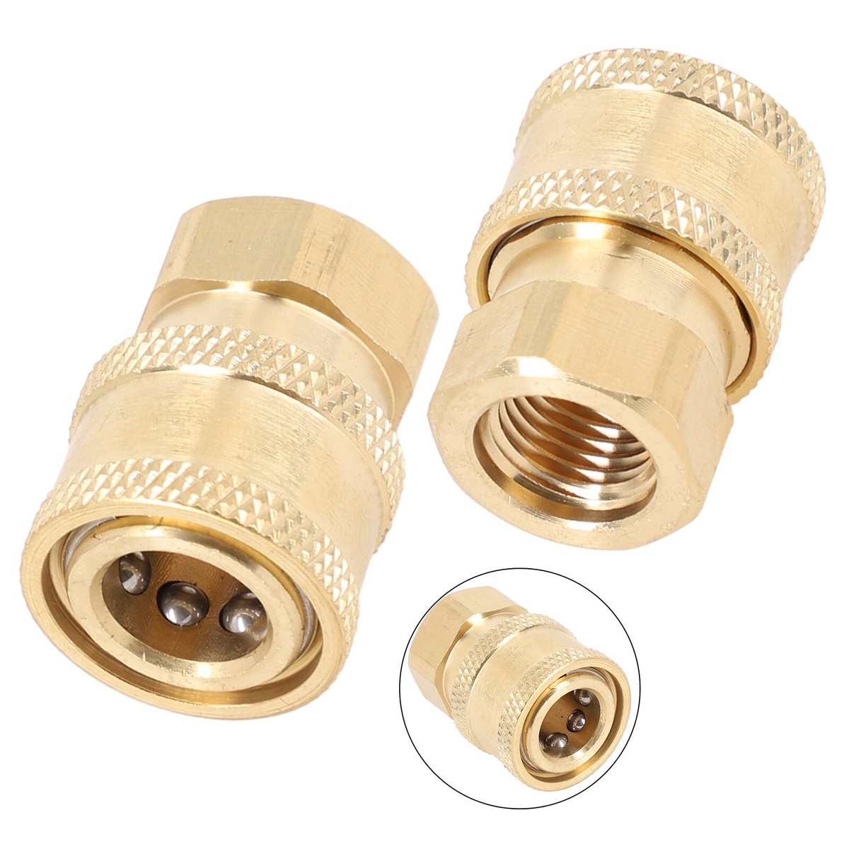 Pressure Washer Fittings Couplings 3/8" BSPP Female Ported, Female