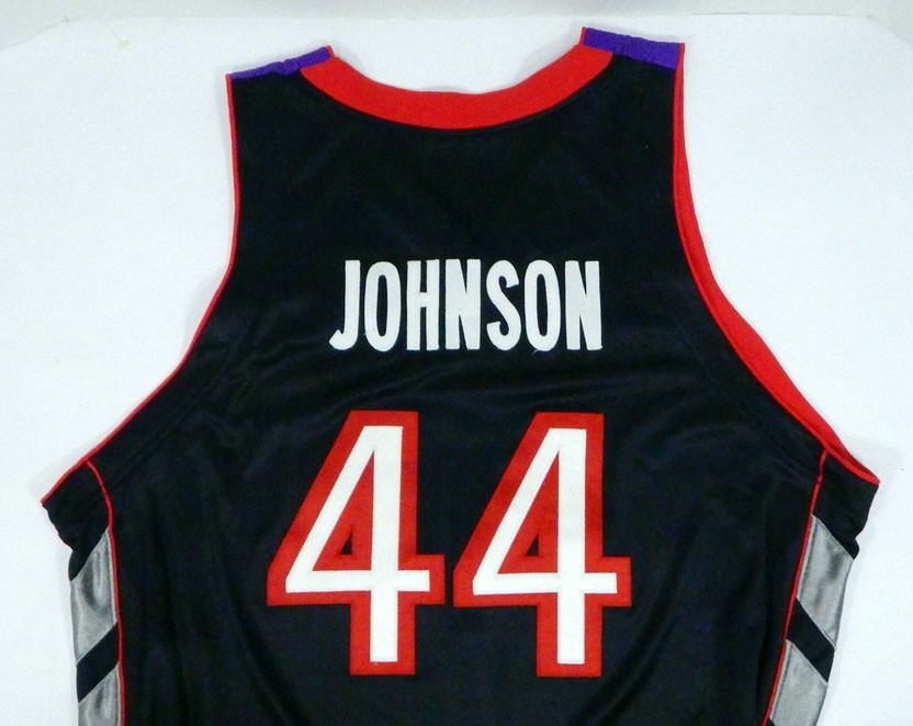 2003-04 Toronto Raptors Johnson #44 Game Issued Purple Black Jersey ...