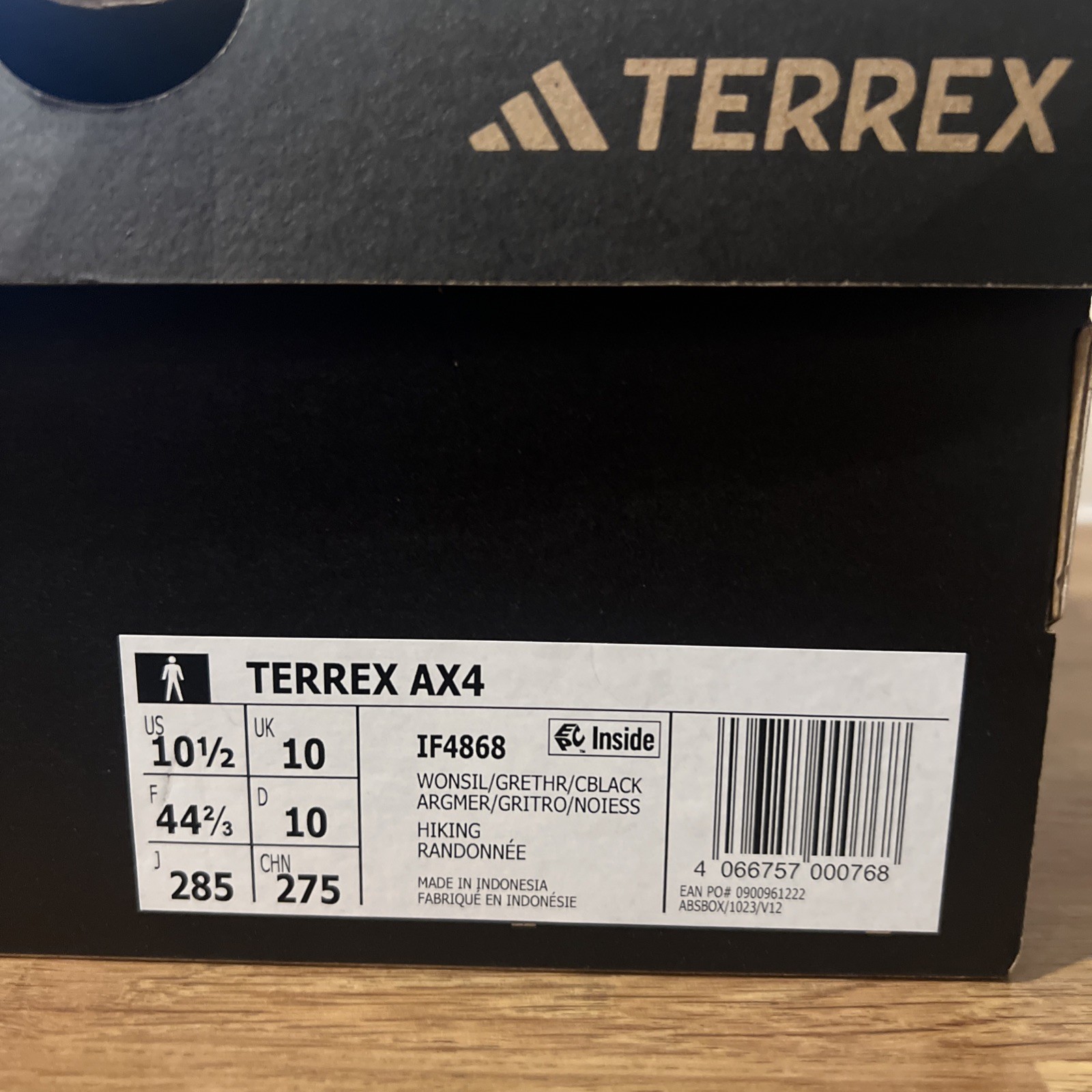 Adidas Terrex AX4 Size 10 UK Mens Walking/Hiking Shoes Grey IF4868 ...