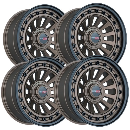 (Set of 4) Vortek VRD-702 18x9 5x5"/5x5.5" +0mm Bronze Wheels Rims 18 ...