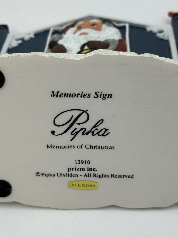 Pipka Memories Of Christmas 2 Sided 5 1/2” x 6” Sign #13910 Prism New ...