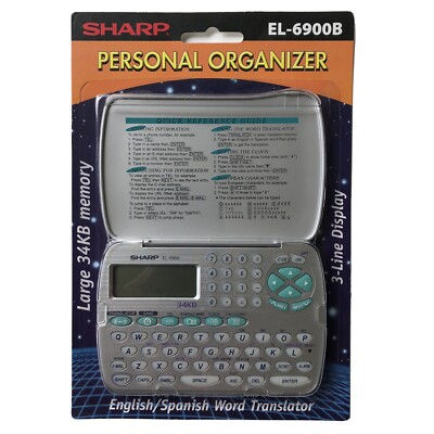 Sharp Personal Organizer EL-6900B-English/Spanish Word Translator 34 KB ...