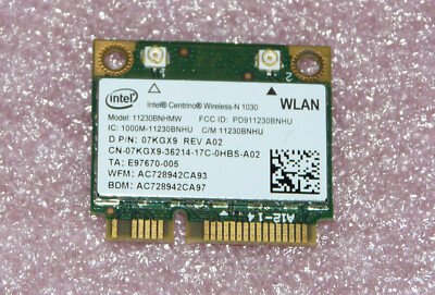 Intel Centrino Wireless-N 11230BNHMW WLAN 802.11n Mini PCIe DELL ...