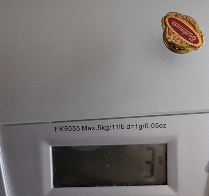 Vintage Jewelry 14k Gold Gold Cushman's 25 Year Tie Tack Pin 1 gram ...