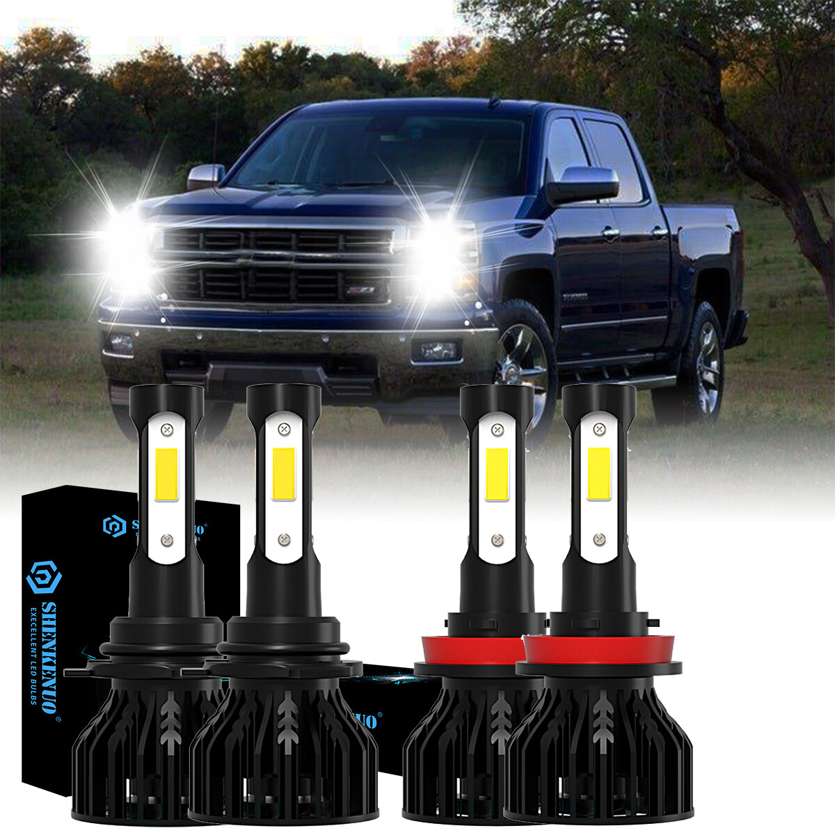 For 2019 2020 2021 Silverado 1500 WT Custom Trail Boss White LED ...