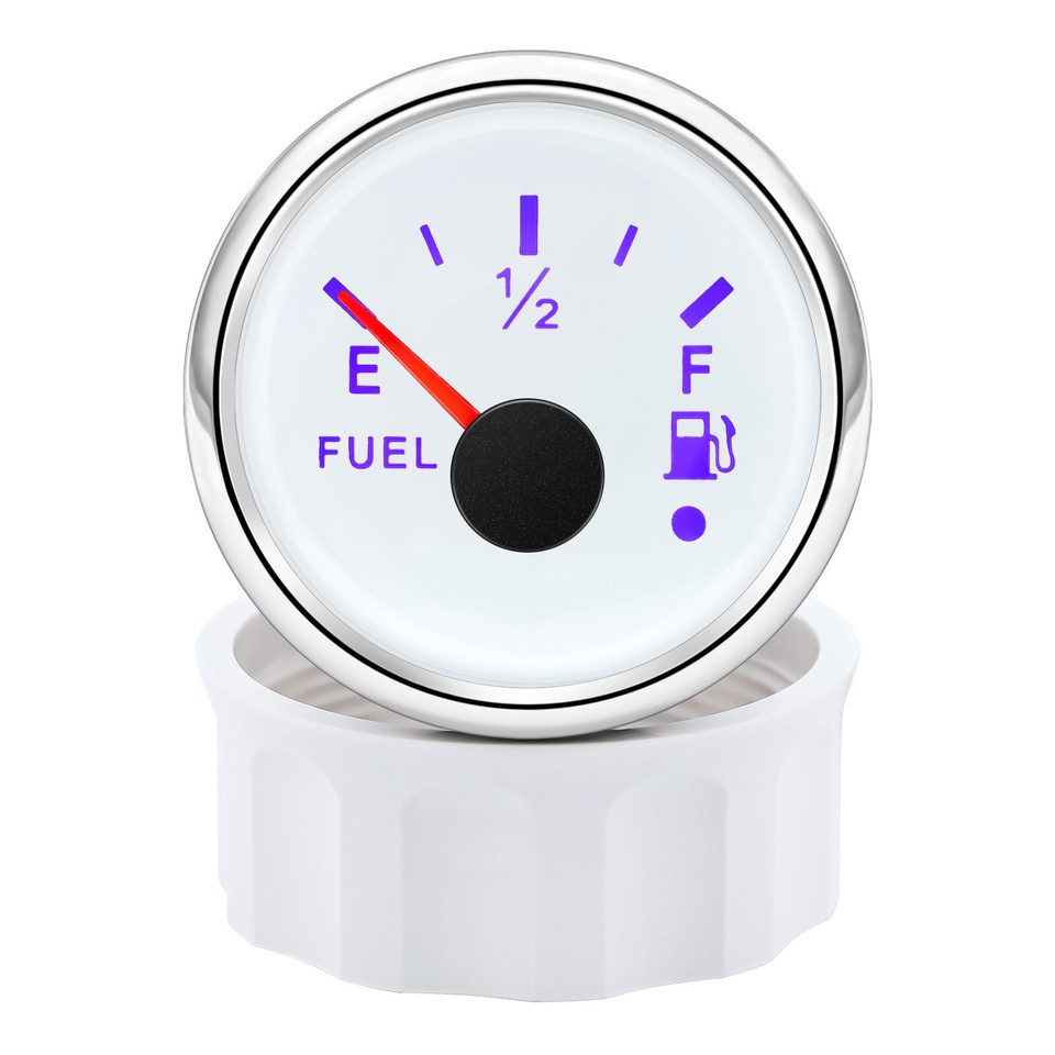 2" 52mm Universal Gas Fuel Level Gauge 240-33ohm 7 Colors LED For Boat ...