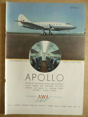 9/1949 PUB ARMSTRONG WHITWORTH AIRCRAFT APOLLO AIRLINER ORIGINAL AD | eBay