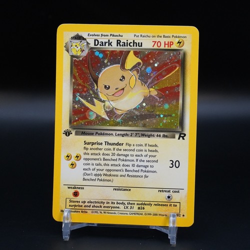 First Edition Team Rocket Dark Raichu HOLO Pokémon Card #83/82 LP | eBay