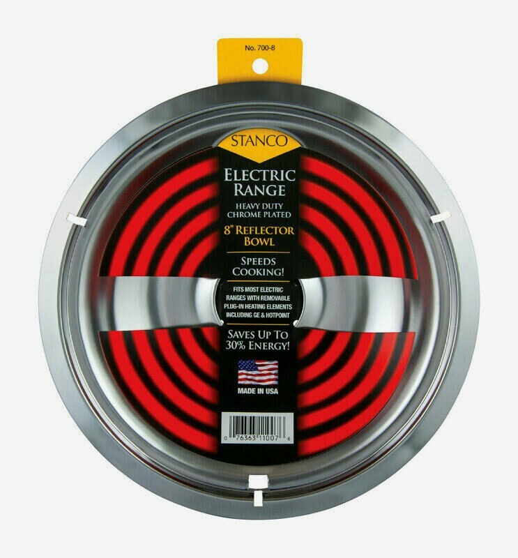Stanco Steel REFLECTOR BOWL 8" Electric Range Stove Replace Chrome ...