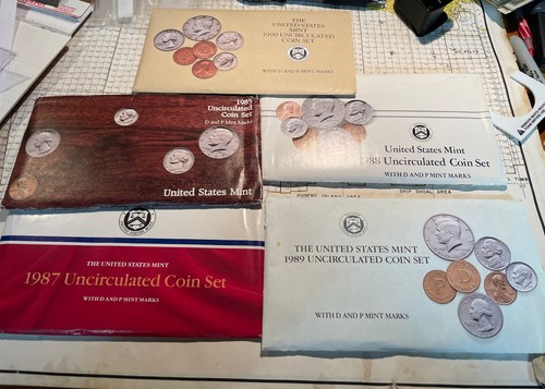 5 Set Lot of 1985, 87, 88, 89, 90 P-D Mint Uncirculated Sets ORIGINAL | eBay