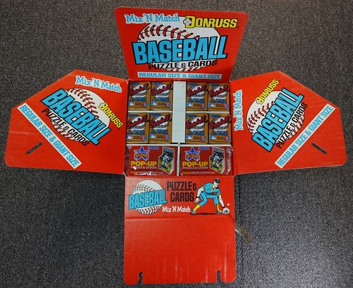 1987 DONRUSS BASEBALL COUNTER DISPLAY BOX (144 PACKS & 72 LARGE PACKS ...