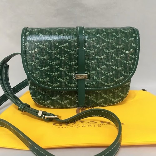 Goyard Belvedere PM Bag | Green Canvas Leather Crossbody | Auth | Fast ...