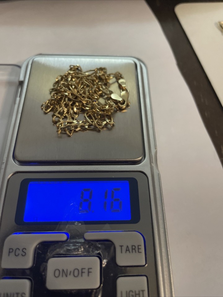 10k Solid Gold Figueroa Chain Weighs 8.17 Grams The Length Is 24in 3mm ...