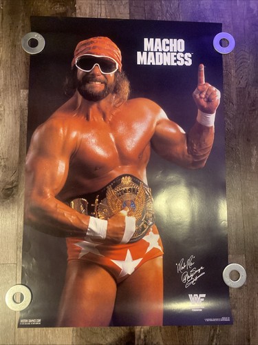 Vintage Randy Macho Man Savage WWF Macho Madness Poster Rare Wrestling WWE | eBay
