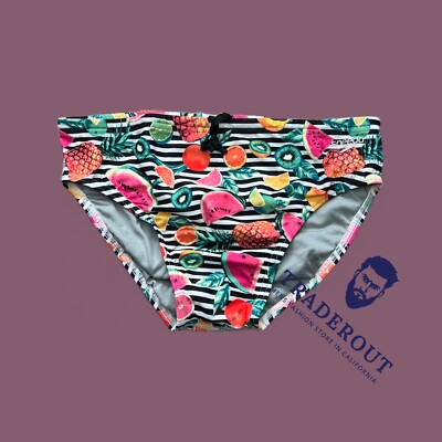 Speedo Men orange watermelon print Endurance Brief Swimwear size 34 | eBay