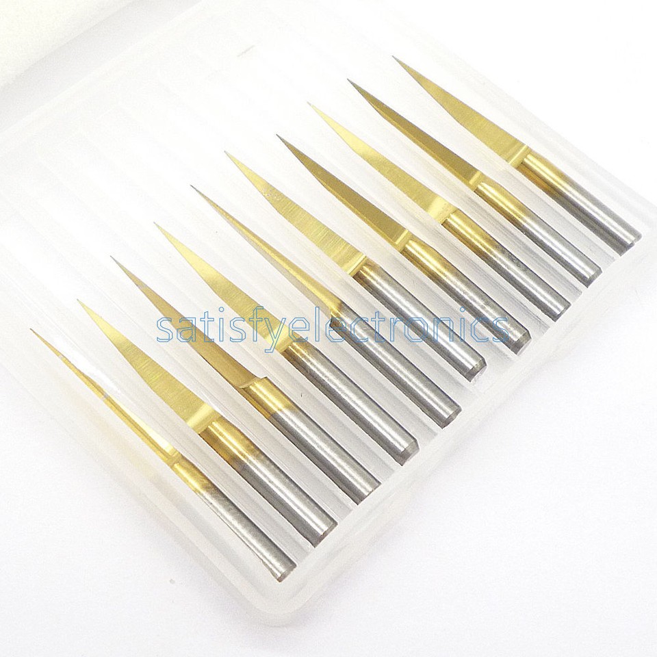 2PCS 3.175mm Carbide PCB Engraving Bits CNC Router Tool 10 Degrees 0 ...
