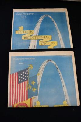 1764-1964 BICENTENNIAL FEB 16TH, 1964 ST. LOUIS POST DISPATCH SEC 1& 2 ...