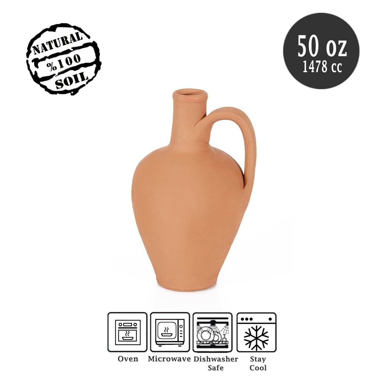 Clay Pitcher Pouring Water
