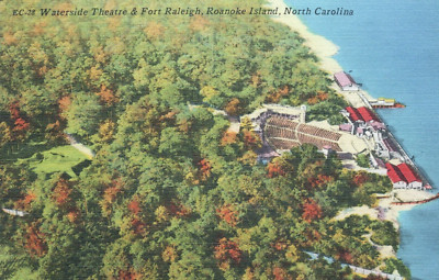 Asheville Linen Postcard "Waterside Theatre & Fort Raleigh- North ...