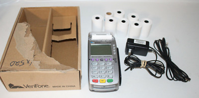 VeriFone VX 520 EMV Credit Card Machine with Phone Power Cords 9 Rolls ...
