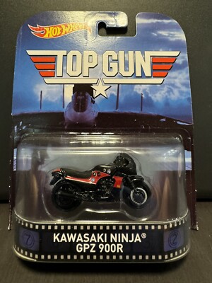 HOT WHEELS "RARE HTF" RETRO ENTERTAINMENT TOP GUN KAWASAKI NINJA GPZ ...