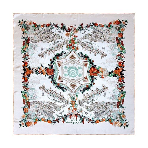 Castle Print 100% Mulberry Silk Wrap Shawl Bandanna Stole Square Scarf ...