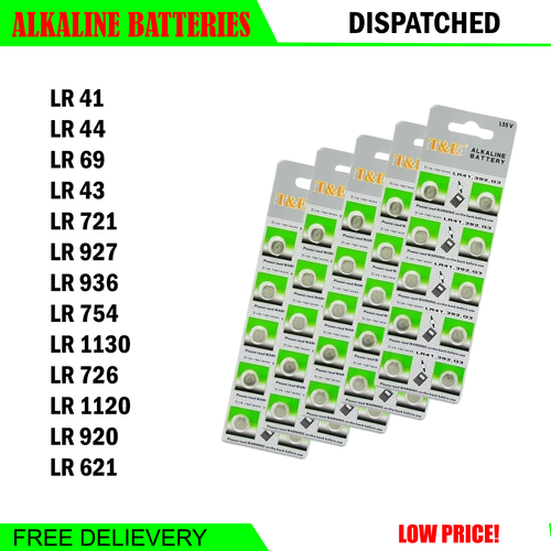 LR44, LR41, LR1130, LR43, LR936, LR754 1.5v Battery Button Batteries ...