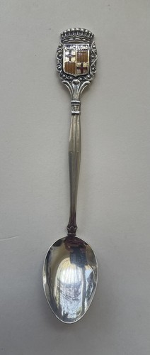 Antique Demitasse Souvenir Spoon Barcelona Sheild Spain Silver 900 9 ...