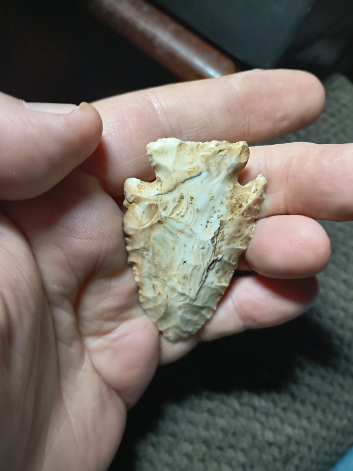 Authentic Illinois serrated Kirk Corner Notched Point Indian Arrowhead ...