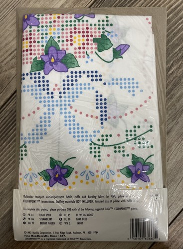 NEW Bucilla Colorpoint Paint Stitching Kit 63667 Tulip Rondo Pillow ...