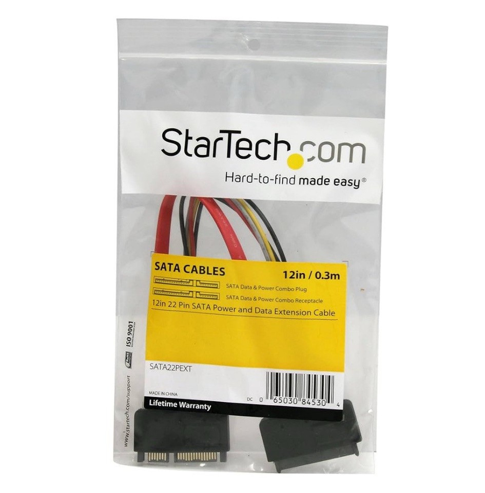 12in 22 Pin Sata Power And Data Extension Cable 1ft Sata Data Power ...