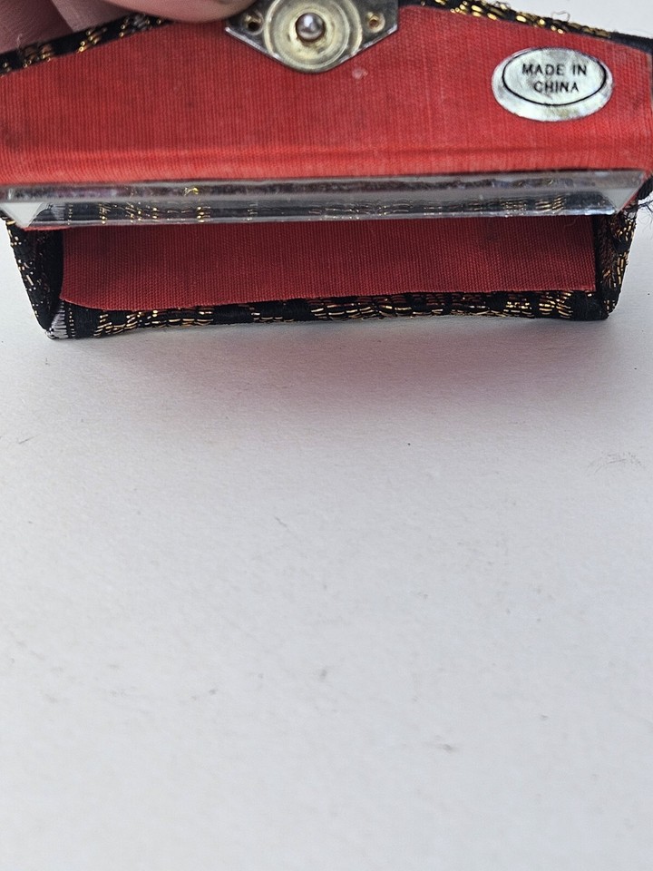 Lipstick Cases w/ Mirror Set Of 2 Holder Vintage Floral Red Black ...