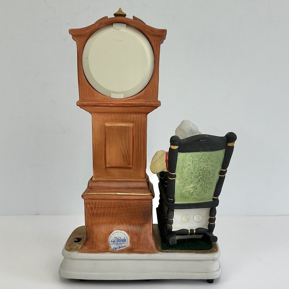 1989 Melody In Motion Grandfather’s Clock Musical Animated Porcelain ...