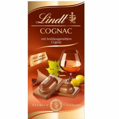 LINDT COGNAC LIQUEUR MILK CHOCOLATE BAR (100g) IMPORTED (Lindor) | eBay UK