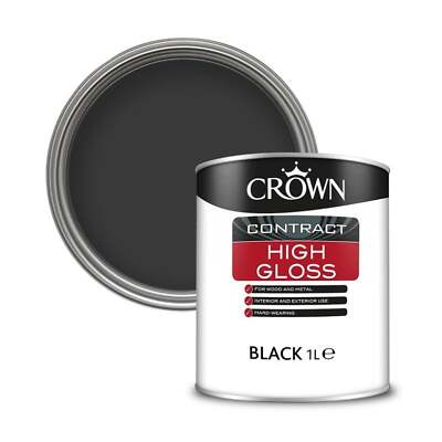 Crown Contract High Gloss Paint Black 1L | eBay UK