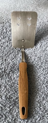 VTG EKCO Short 10” Spatula Flipper Heart Slotted Stainless Faux ...