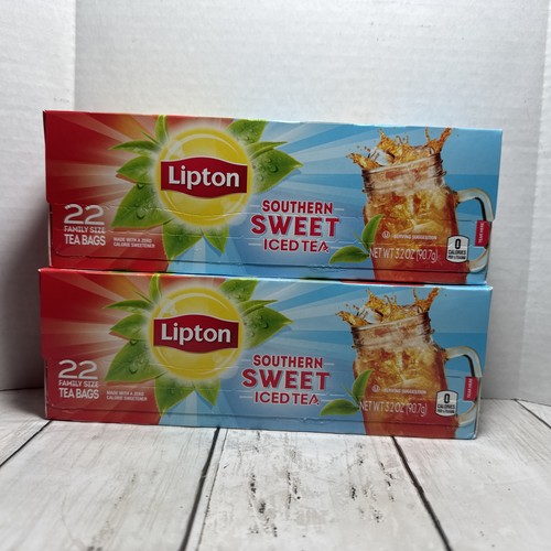 Lipton Southern Sweet Iced Tea Bags 22 Count Family Size BB 04/2028 2 ...