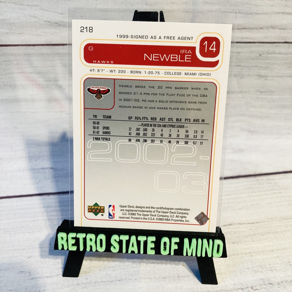 2002 Upper Deck #218 Ira Newble NBA Basketball Atlanta Hawks | eBay