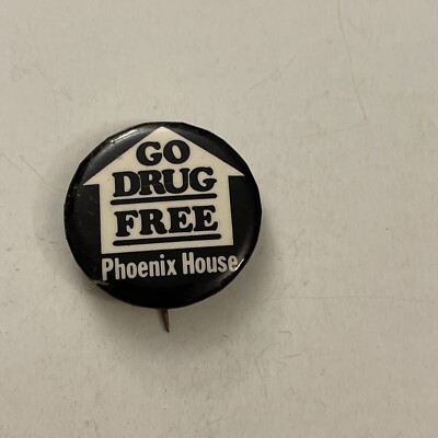 Vintage Go Drug Free Phoenix House Button Pin PB35F | eBay