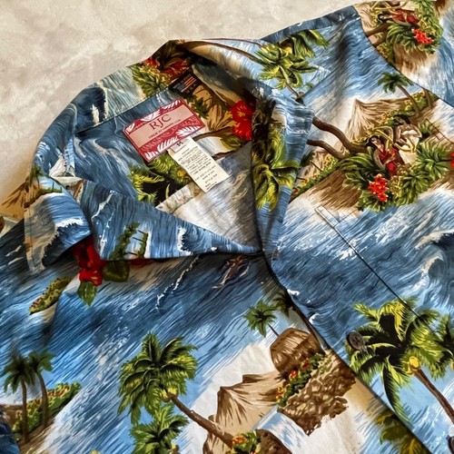 RJC Hawaiian Vintage Surf Beach Cotton Cabana Casual Resort Shirt Men’s ...