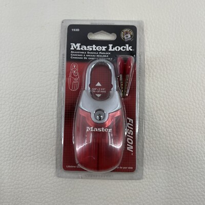 Red Fusion Master Lock 193D Adjustable Shackle Padlock Brand New | eBay