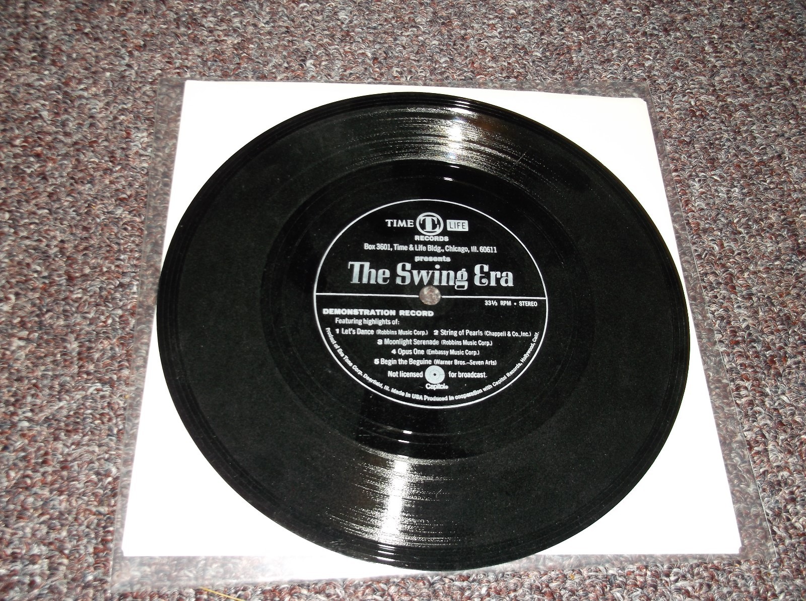 The Swing Era Time Life promo flexi-disc record | eBay