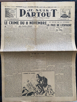 Politique : Journal " Je suis partout " de Brasillach - novembre 1943 ...