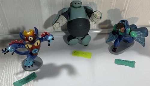 Disney Big Hero 6 Baymax Red Fred & Wasabi 3 Action Figures Bandai 3.5 ...