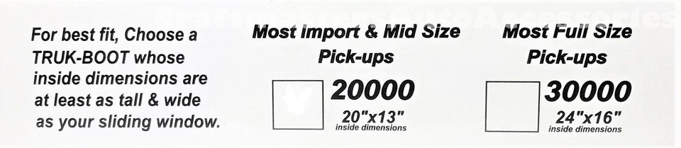 Truck cap/ Truk Inflatable window boot # TC100 20" x 13" Plastic (20000 ...