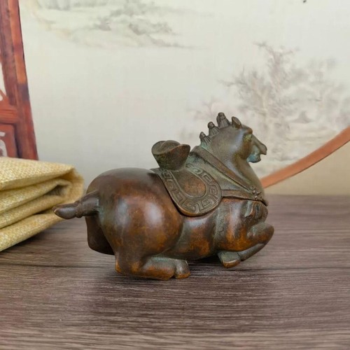 Japanese Paperweight Copper Tang Ma Calligraphy Brush Shelf Incense ...